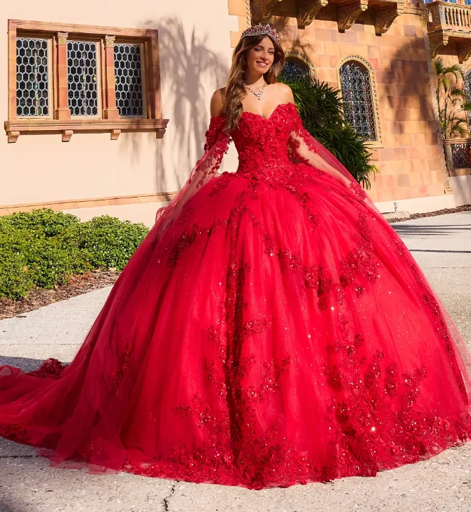 Beaded Lace Quinceañera Dress | PR30116